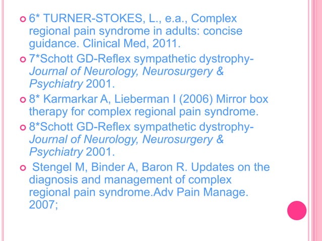 RSD-REFLEX SYMPATHETIC DYSTROPHY | PPTX | Brain and Nervous System ...