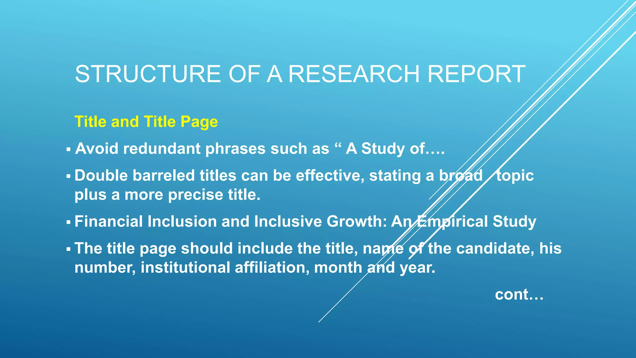 Preparation of Research Reports | PPT