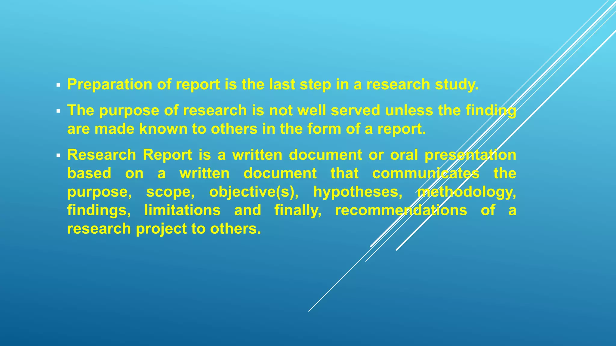 Preparation of Research Reports | PPT