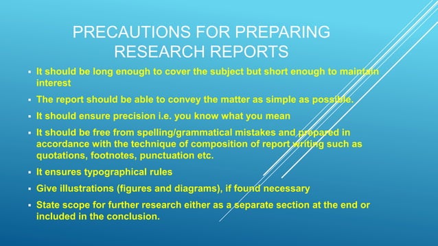 Preparation of Research Reports | PPT