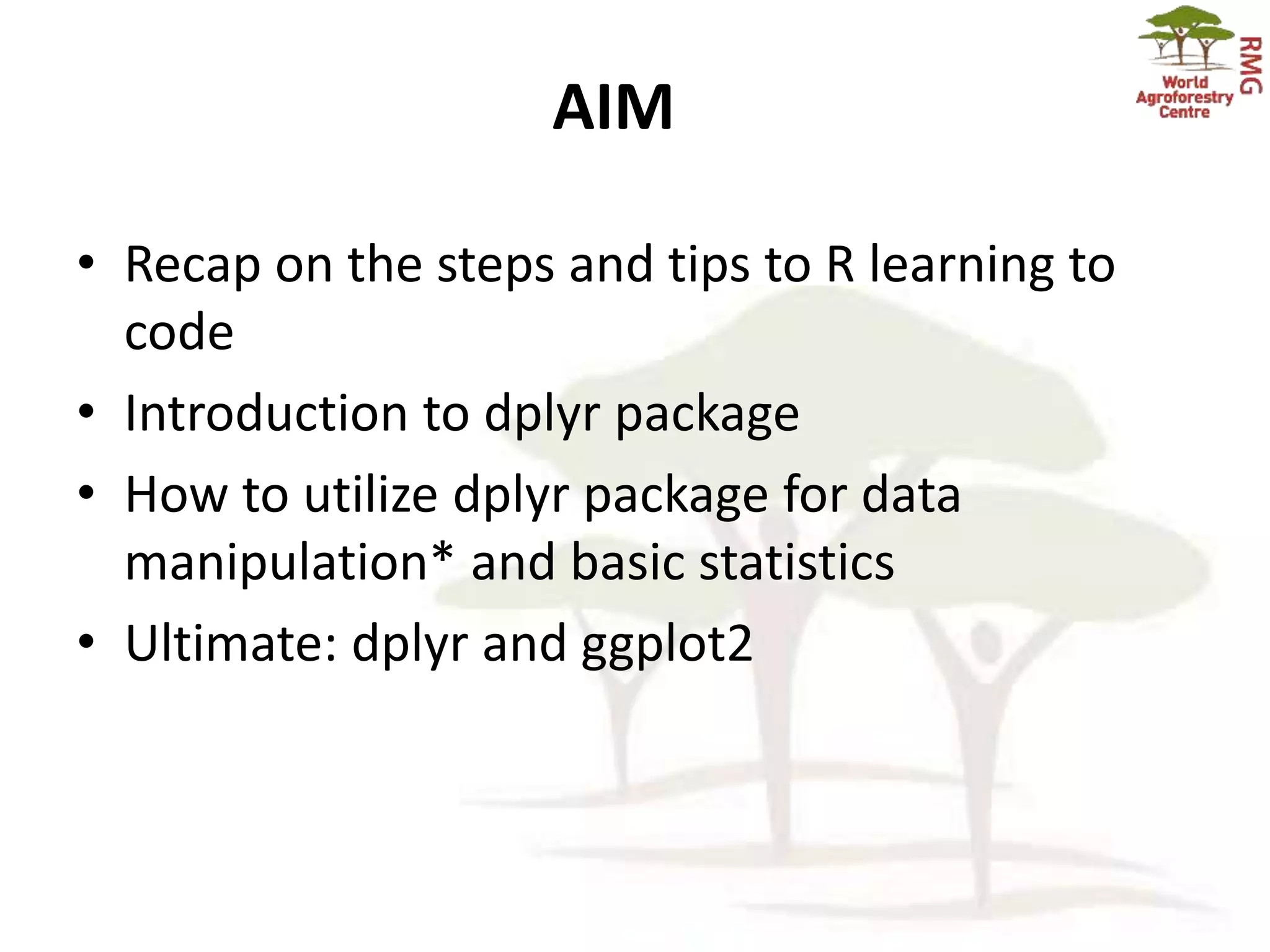 R seminar dplyr package | PPT