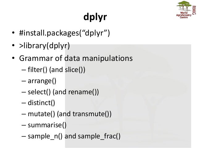 R Seminar Dplyr Package