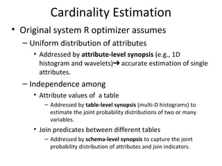 lightweight graphical models for selectivity estimation without independance assumption | PPT ...