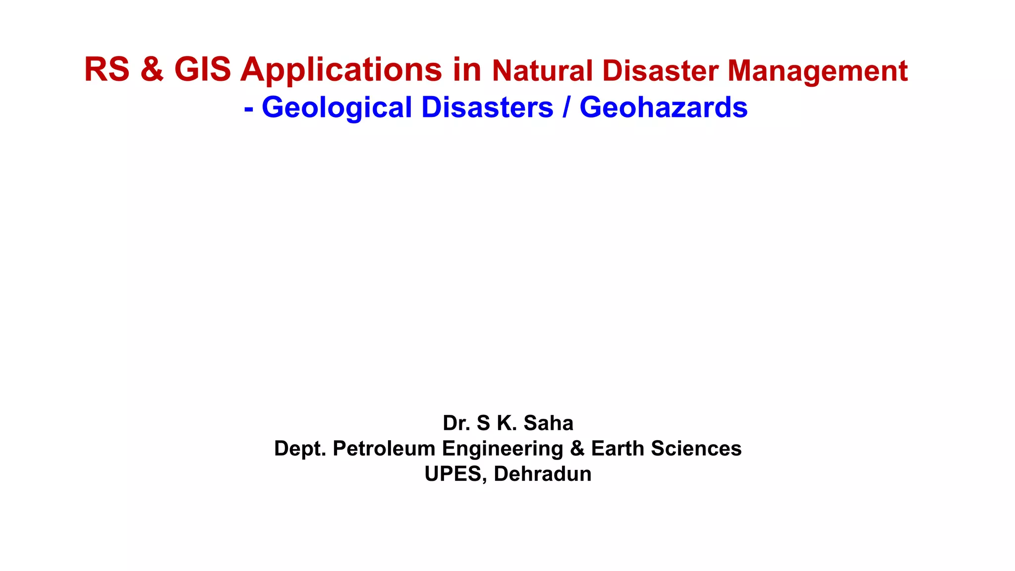 gis in natural disaster management geo hazards | PDF