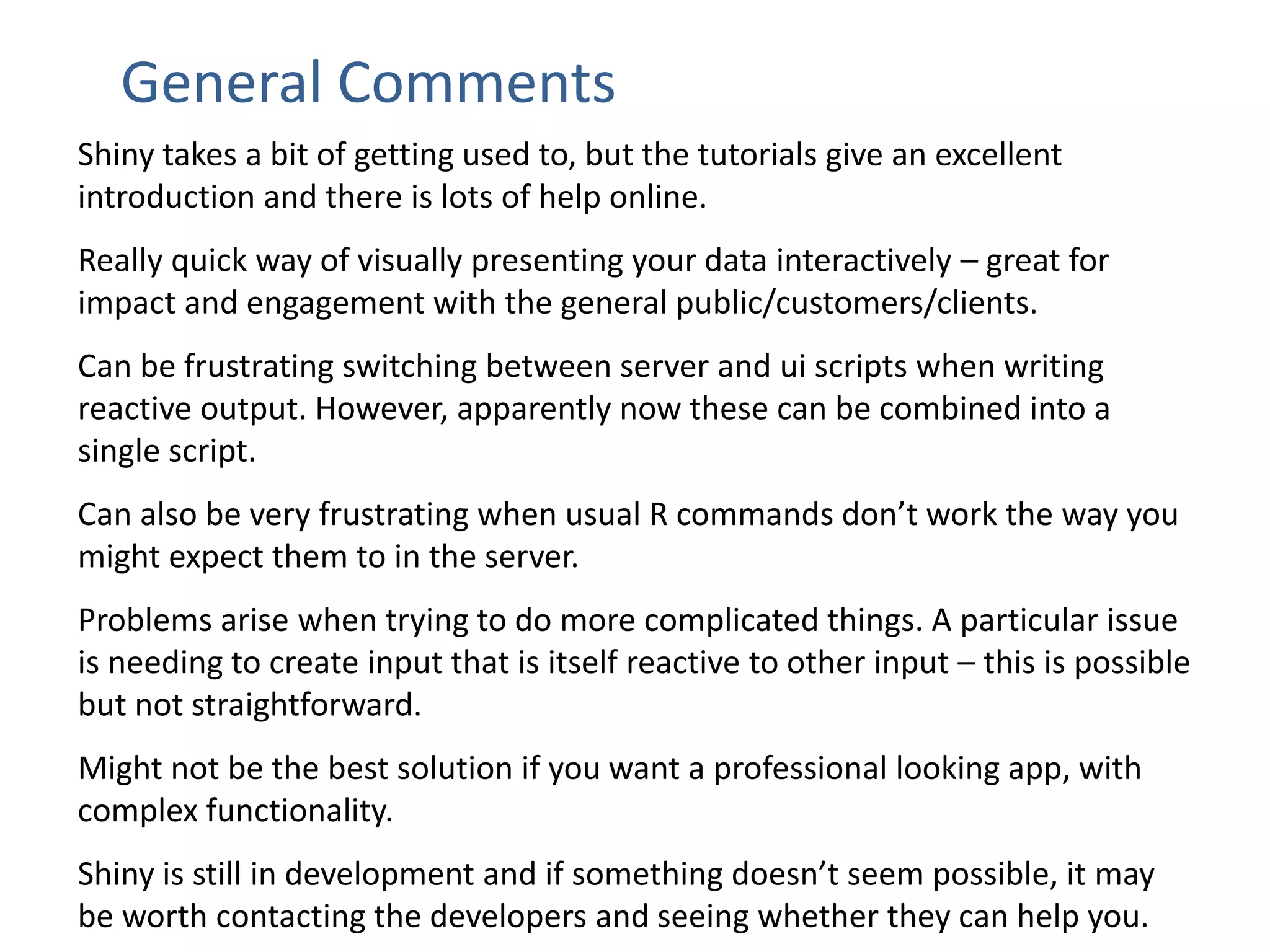 Introduction To Shiny For Building Web Apps In R Pptx Web Design And Html Internet