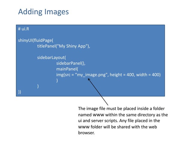 Introduction to Shiny for building web apps in R | PPTX | Web Design and HTML | Internet