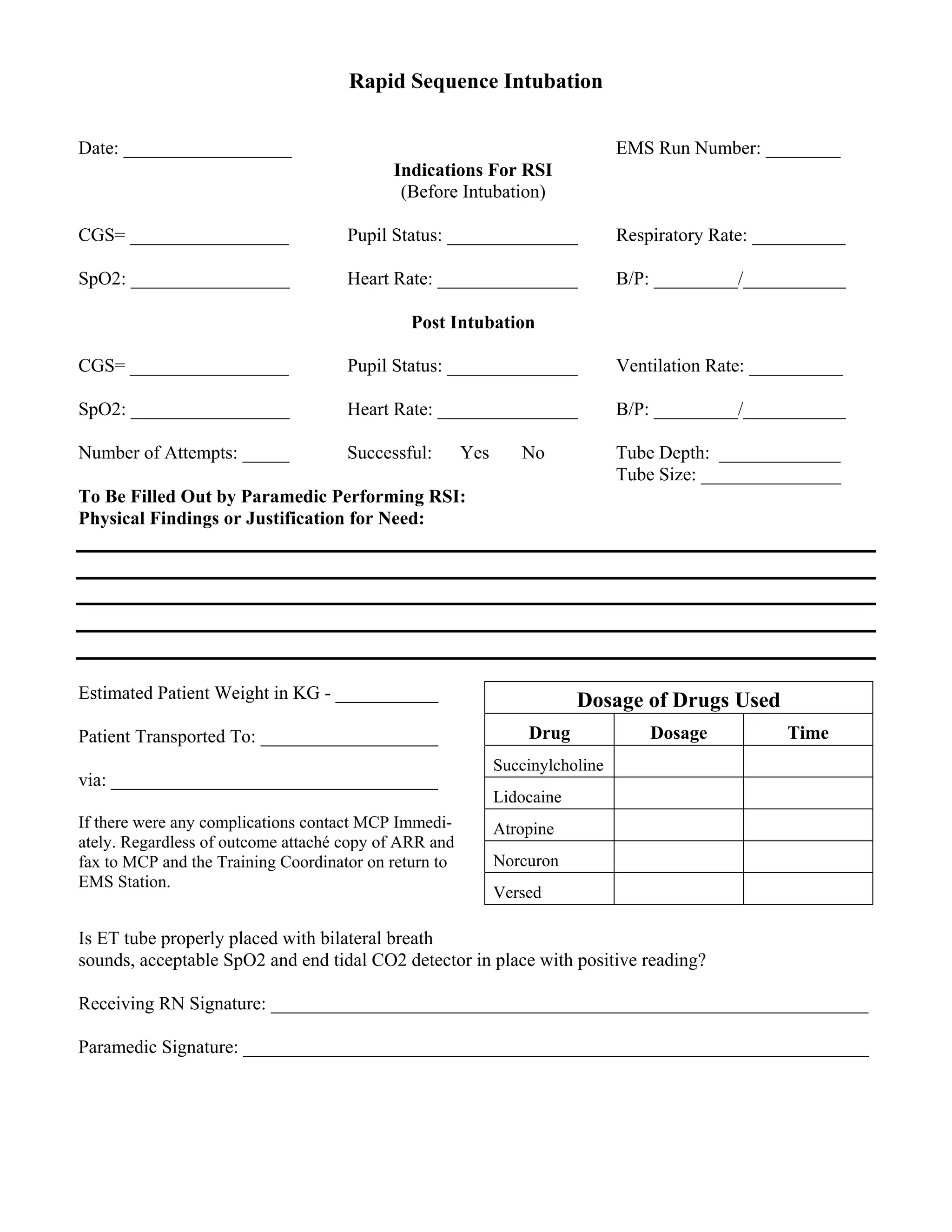 Rapid Sequence Intubation (RSI) | PDF