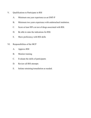 Rapid Sequence Intubation (RSI) | PDF