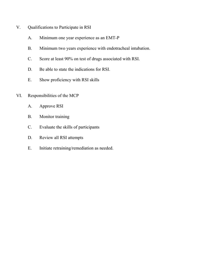 Rapid Sequence Intubation (RSI) | PDF