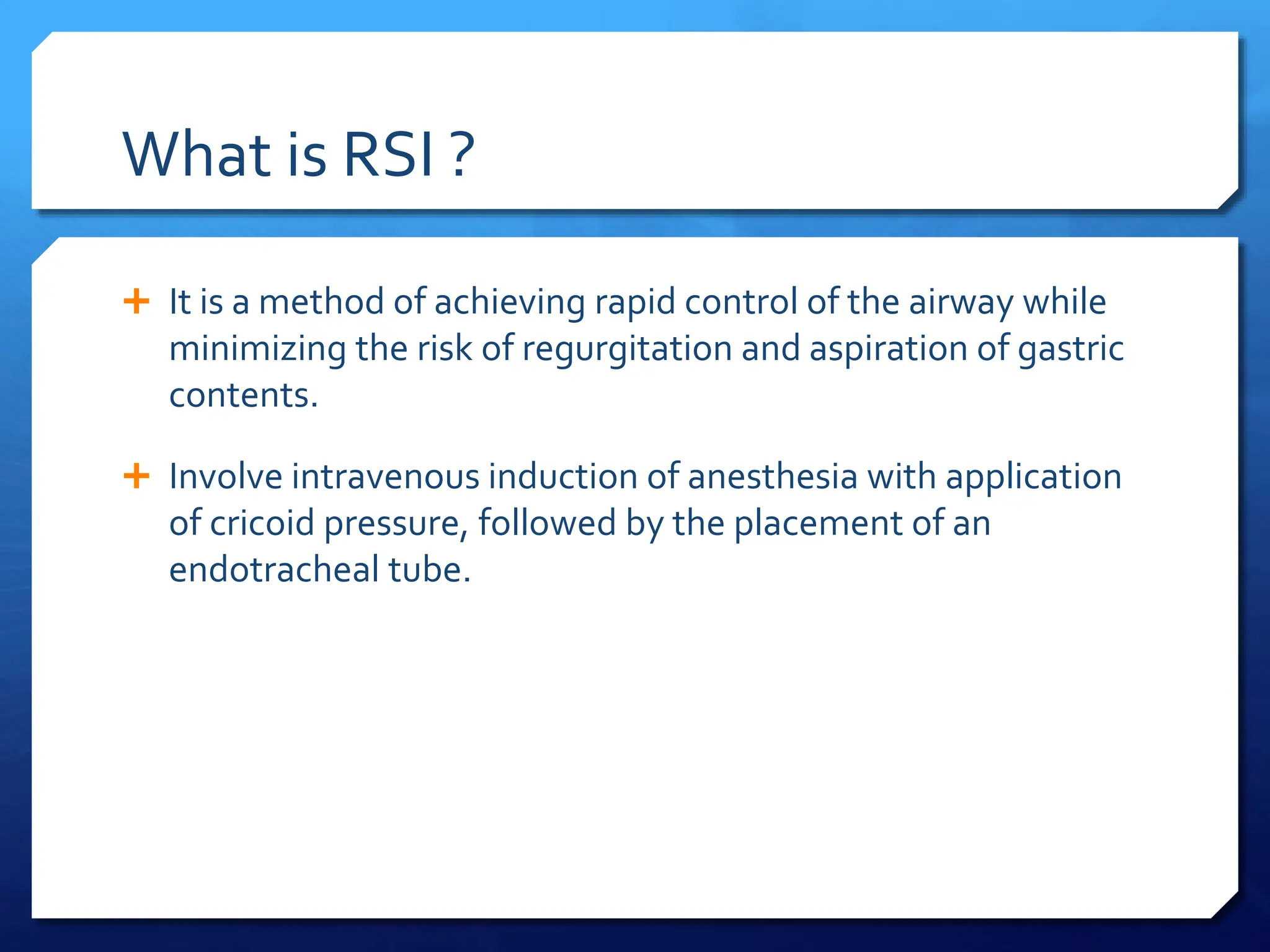 Rapid sequence induction (RSI) | PPTX
