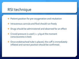 Rapid sequence induction (RSI) | PPTX