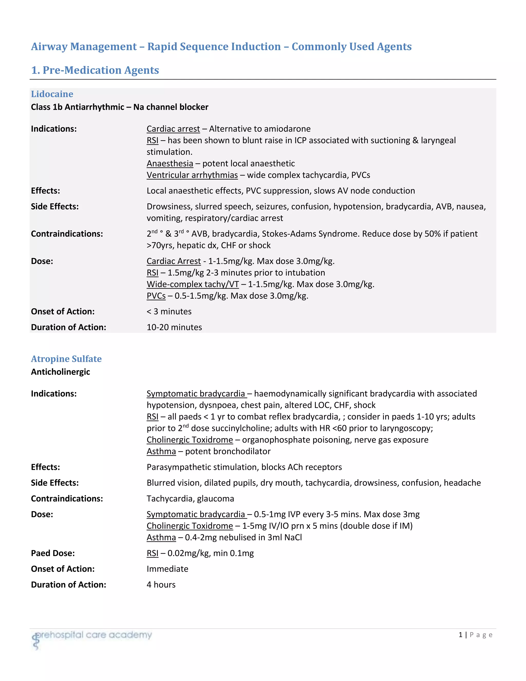 Common RSI agents | DOCX