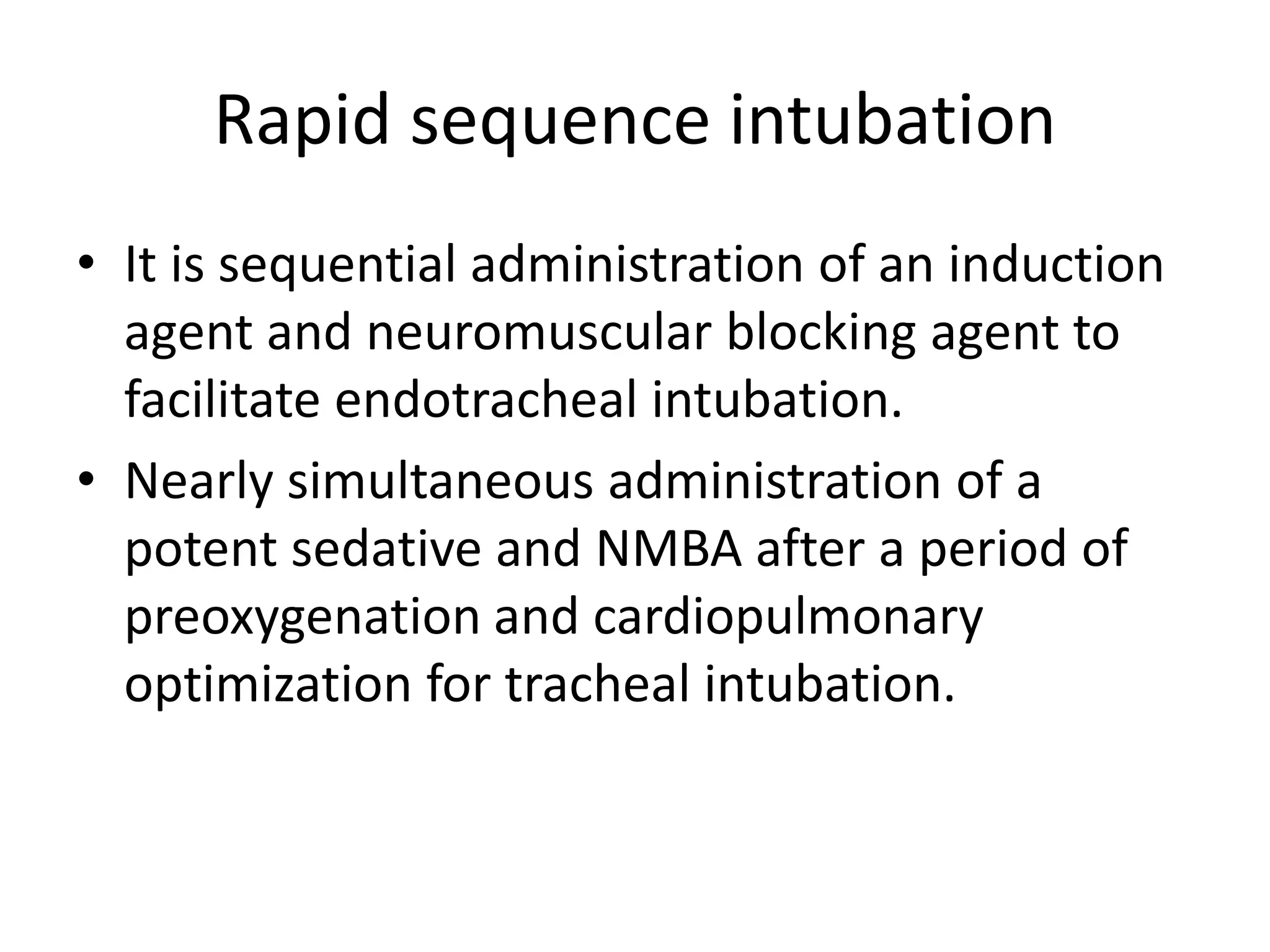 Rapid sequence induction drugs #intubation | PPTX