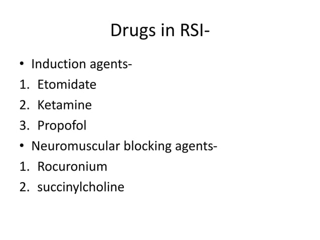 Rapid sequence induction drugs #intubation | PPTX