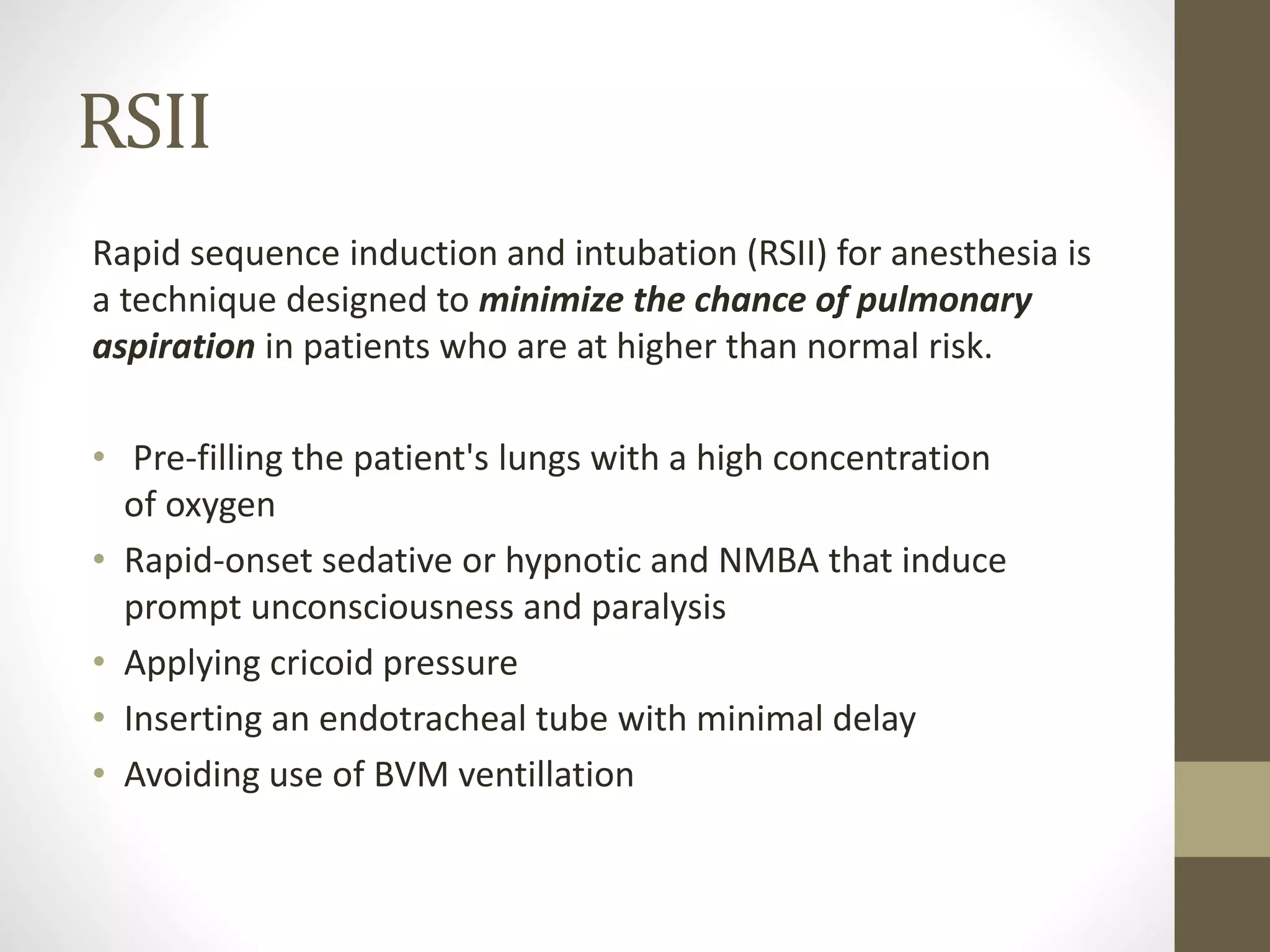 Rapid Sequence Induction & Intubation | PPTX