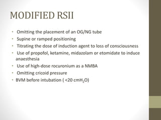 Rapid Sequence Induction & Intubation | PPTX | First Aid | Injuries