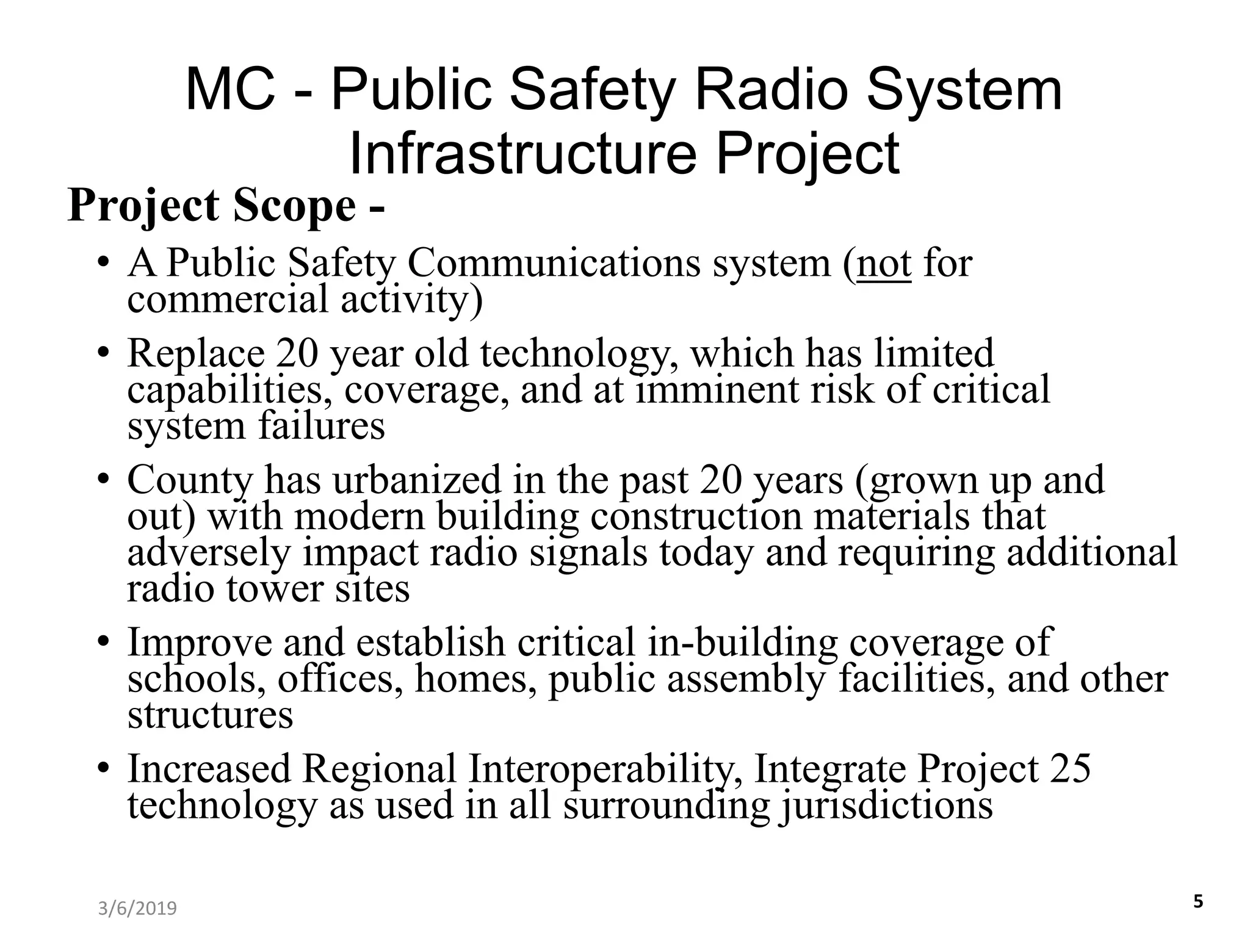 Public Safety Radio Systems Project | PDF