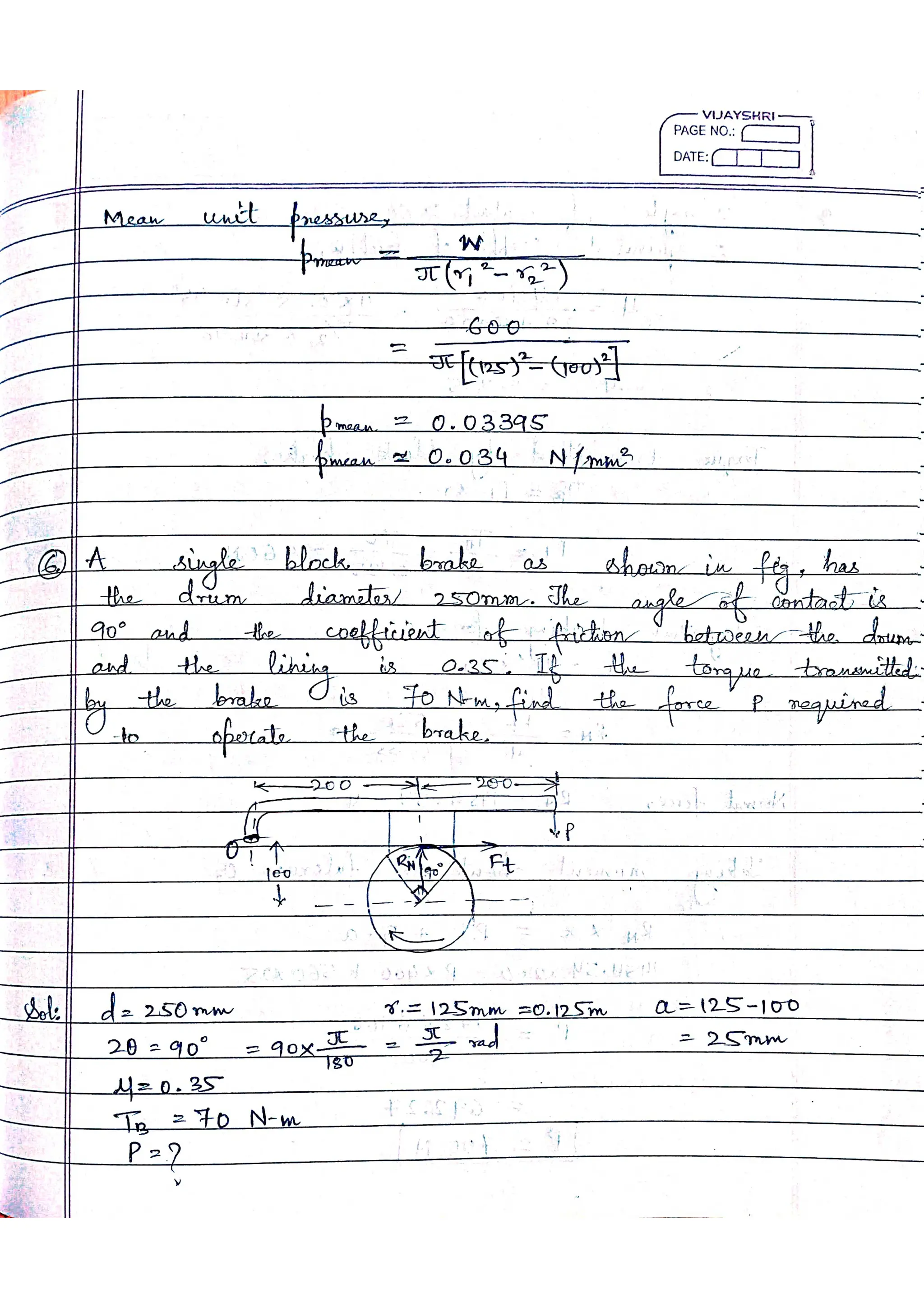 RS Khurmi Machine Design Clutch and Brake Exercise Numerical Solutions | PDF