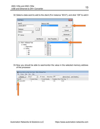 Rs linx enterprise anc 100e and anc-120e | PDF