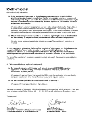 Rsm comment to iaasb isae 3000 - final | PDF