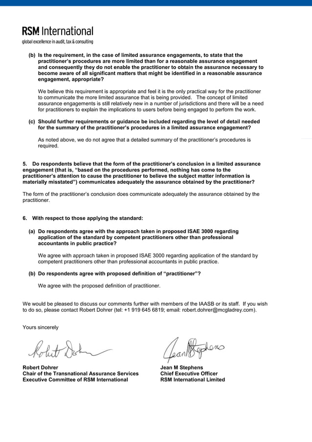 Rsm comment to iaasb isae 3000 - final | PDF