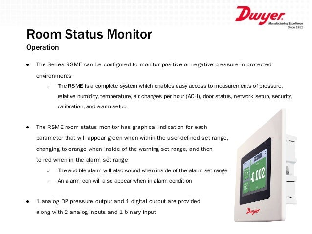Series RSME Room Status Monitor | PDF