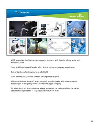 Surgical Robots: Emerging Technologies | PDF | Robotics | Technology & Computing