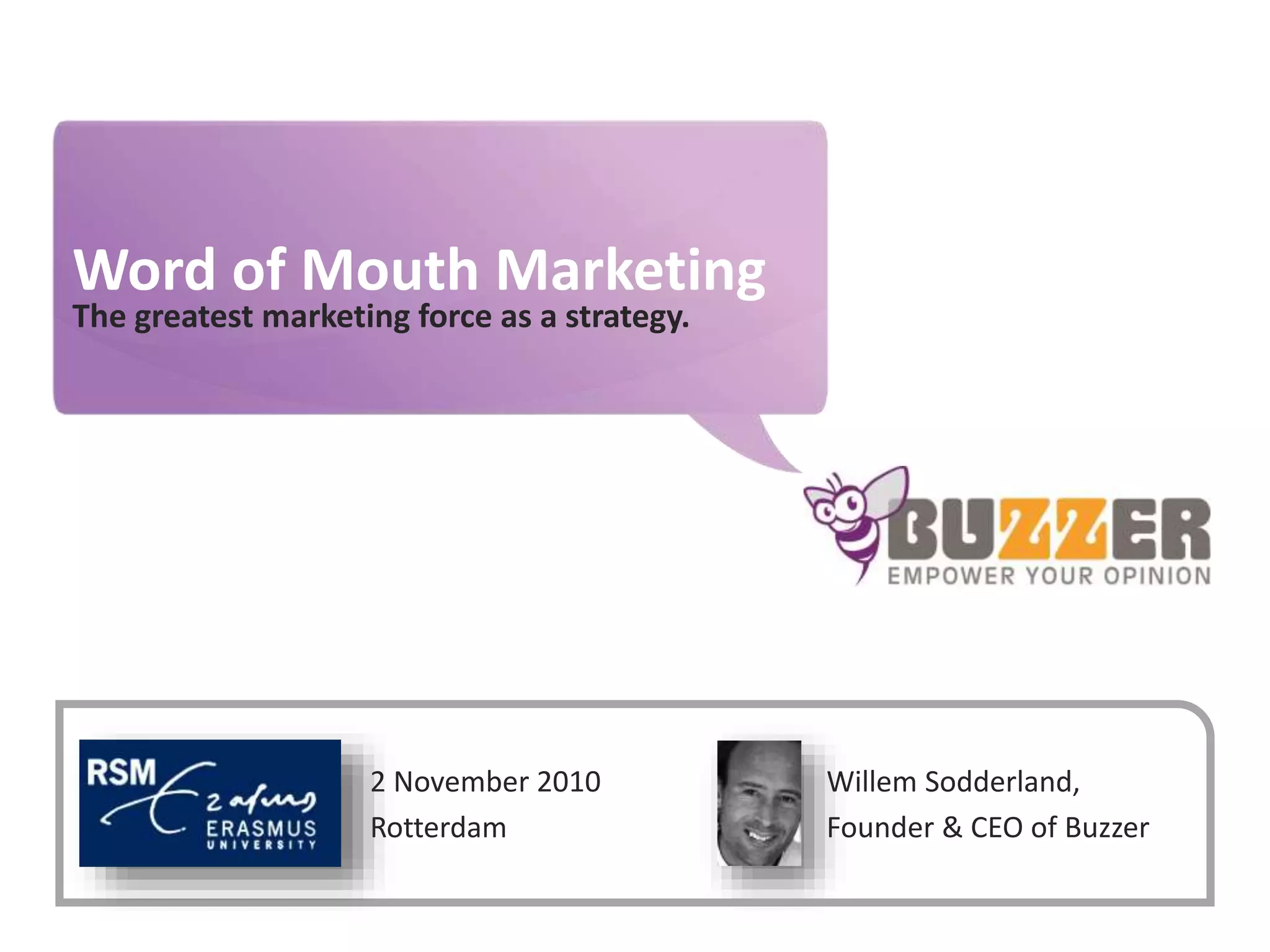 Word of Mouth Marketing RSM 2010 | PPTX