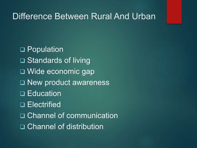 Difference between rural and urban consumer behavior | PPTX | Business ...
