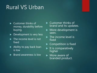 Difference between rural and urban consumer behavior | PPTX