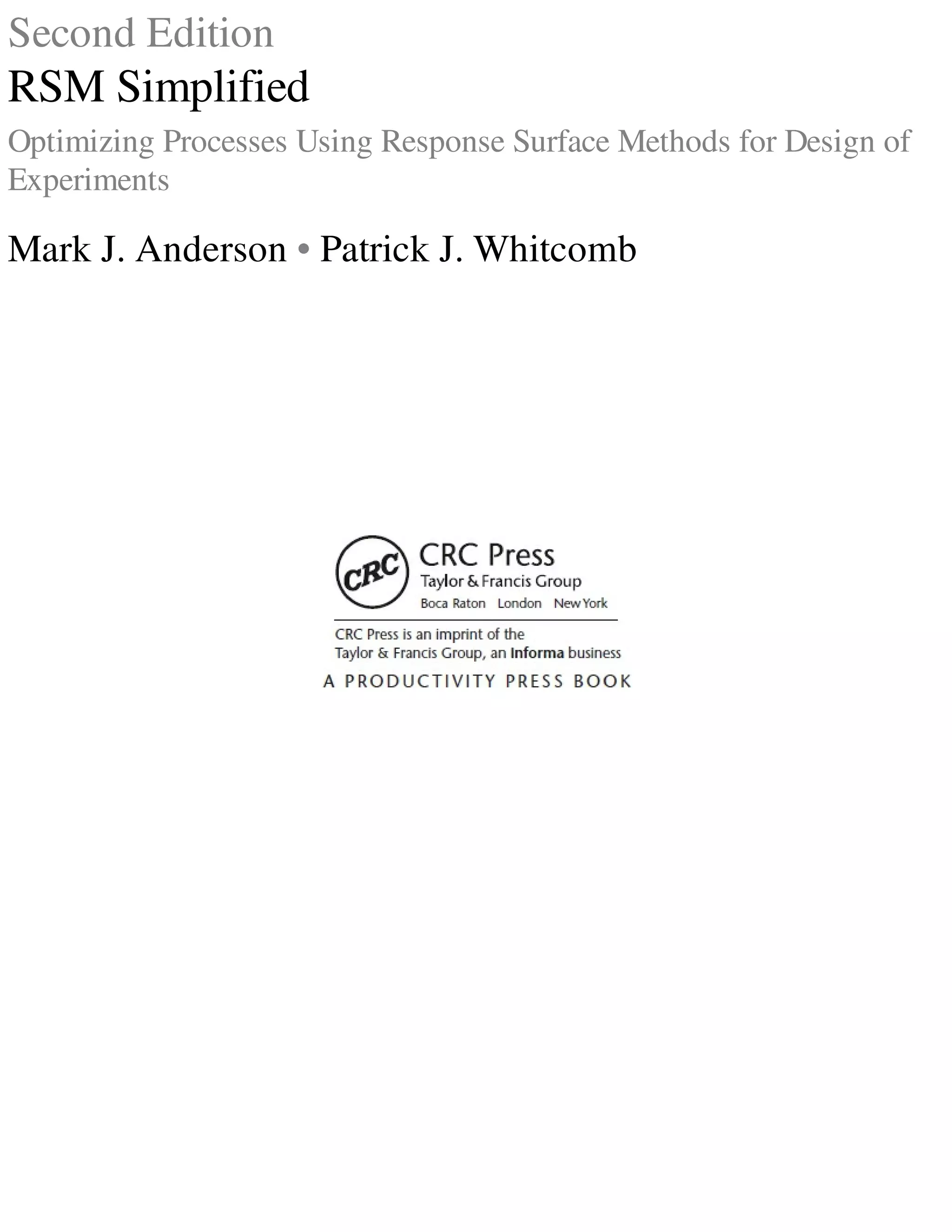 Rsm simplified mark j. anderson | PDF