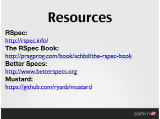 Applying RSpec Best Practises | PPT
