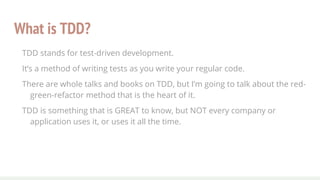 TDD with RSpec | PPTX | Technology & Computing