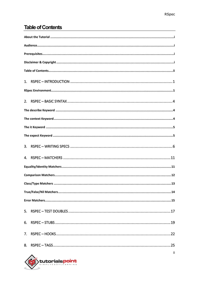 Rspec tutorial | PDF