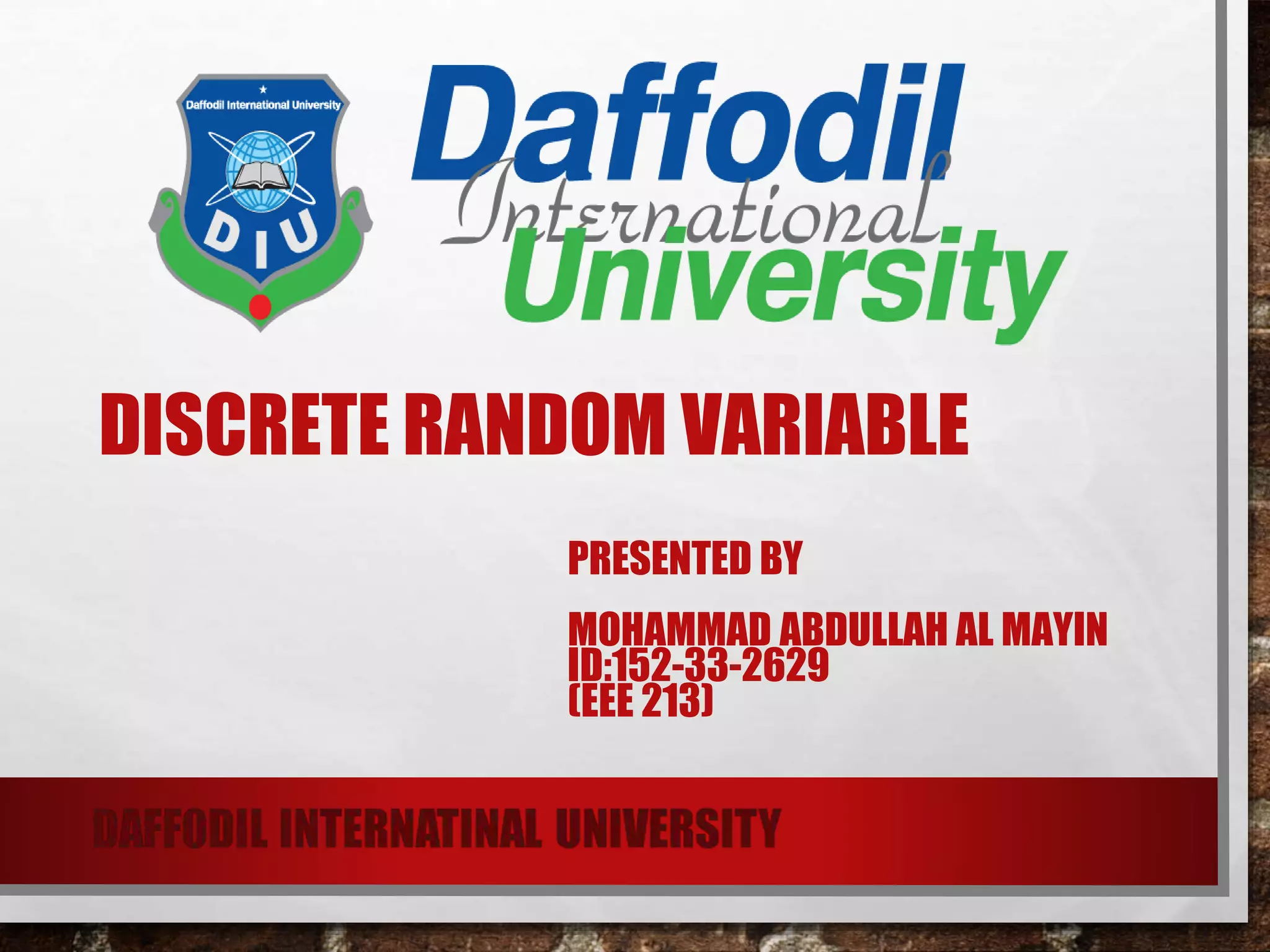 Discrete Random Variable | PPT