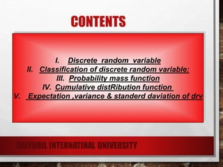Discrete Random Variable | PPTX