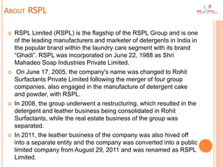 Rspl - Rohit surfactant Private Limited | PPTX | Skin Care | Beauty