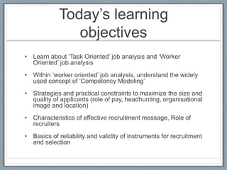 Recruitment and Selection basics presentation | PPTX