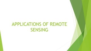 Application of remote sensing | PPTX