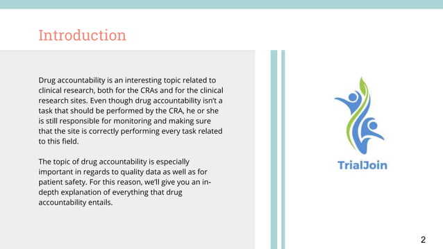 Drug accountability: an important aspect of clinical research | PPTX ...