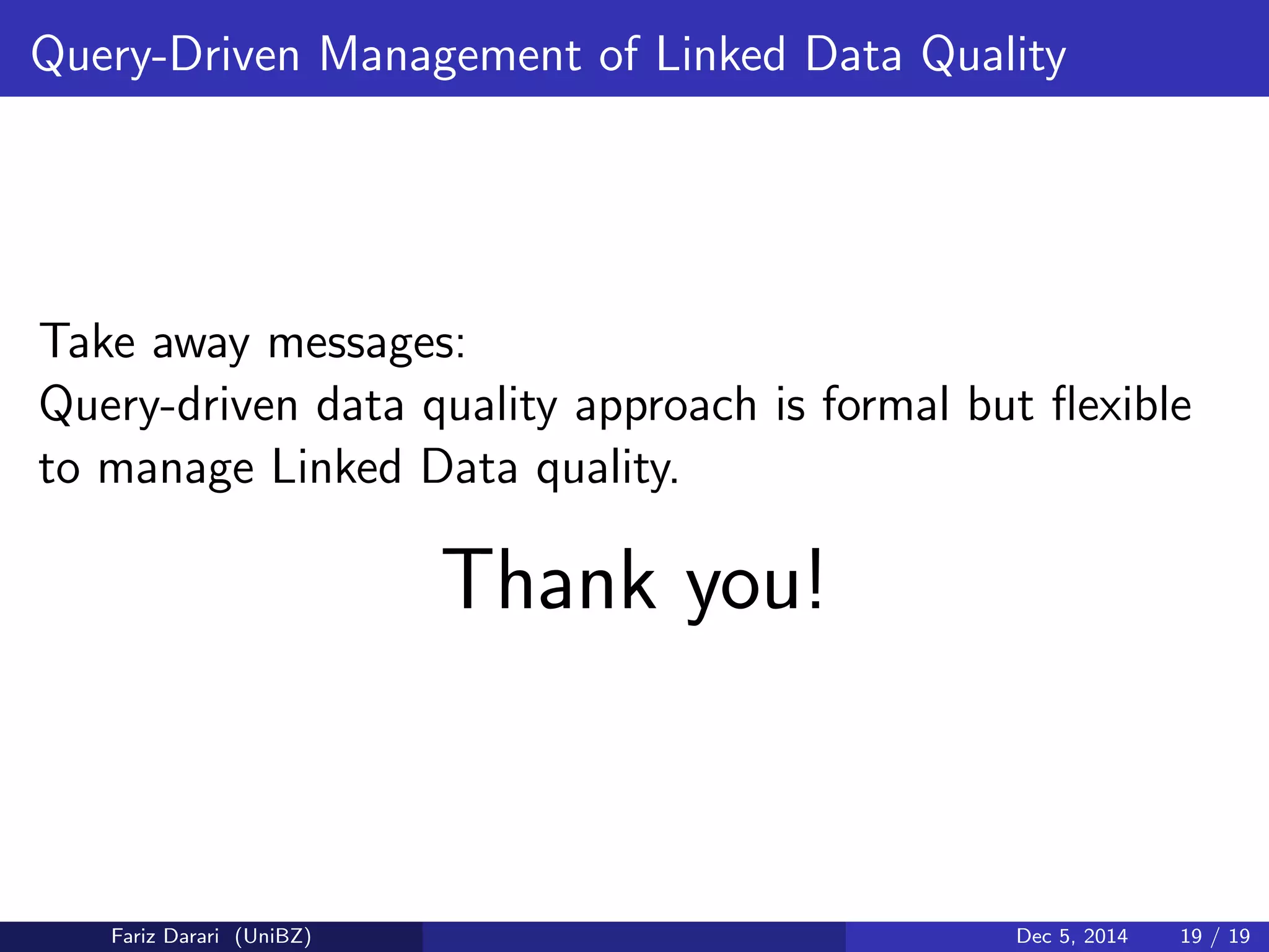 Query Driven Management Of Linked Data Quality Ppt