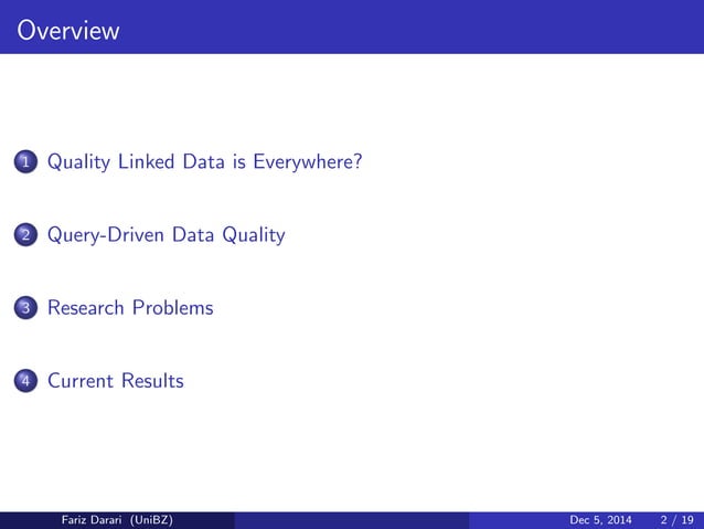 Query-Driven Management of Linked Data Quality | PPT | Free Download