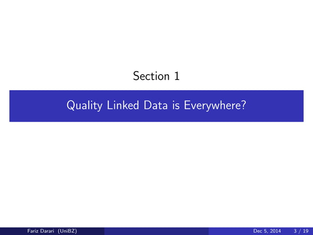 Query-Driven Management of Linked Data Quality | PPT