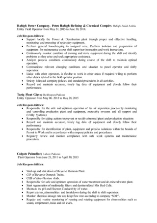 Sr. Utility Operator | DOCX