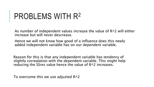 R square vs adjusted r square | PPTX | Technology & Computing