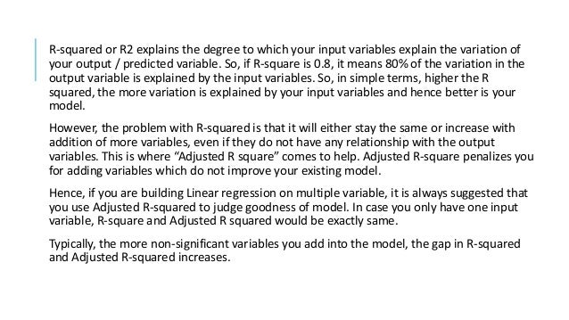 R Square Vs Adjusted R Square