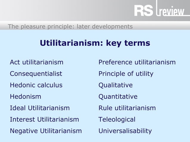 Utilitarianism Revision (RS Review Online) | PPT