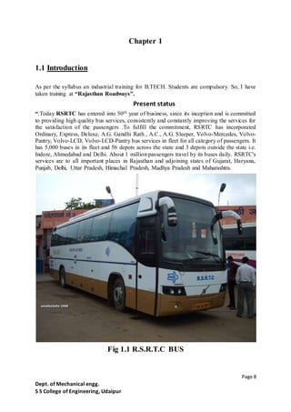 Rsrtc summer training report | PDF