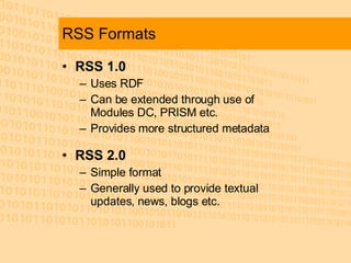 Advanced Uses of RSS | PPT | Technology & Computing