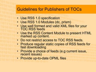 Advanced Uses of RSS | PPT | Technology & Computing